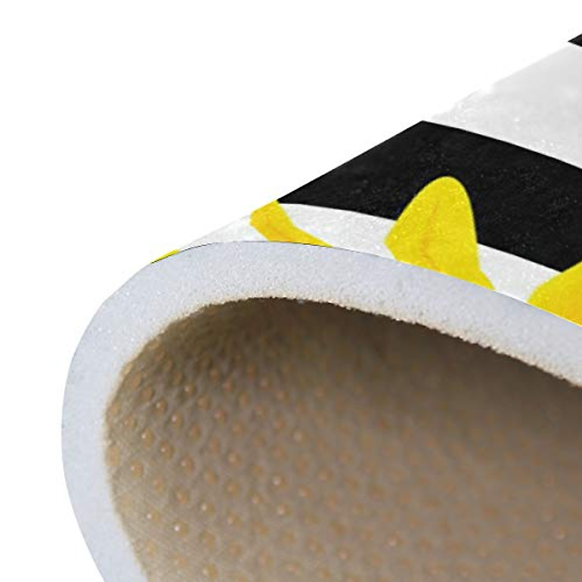 AGONA Modern Area Rug 2x3 Sunflowers On Striped Black White Rugs Soft Indoor Floor Carpet, No-Shedding Non-Slip Rectangle Mat for Living Room Entryway Bedroom Dormitory