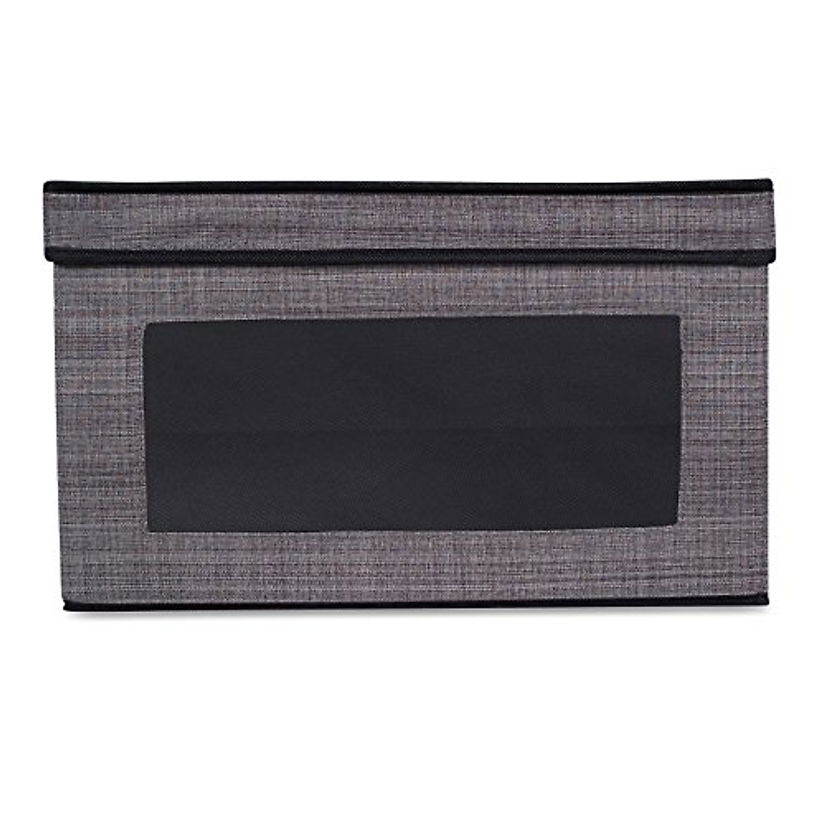 Internet's Best Storage Box with Window - Durable Storage Bin Basket Containers with Lids and Handles - Clothes Nursery Toys Organizer - Grey