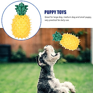 LOGOFUN Dog Cooling Toy Frozen Dog Toys for Teething Freezable Pet Teether Cooling Chew Toys Pineapple Shape Puppy Chew Toys for Summer Party