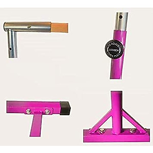 Athletic Bar Gymnastics Kip Bar Horizontal Bar Professional Junior Gymnastic Training High Bar Asymmetric Bar 13 Level Height Adjustable Expandable 3 to 5 FT Indoor Outdoor Use (Purple)