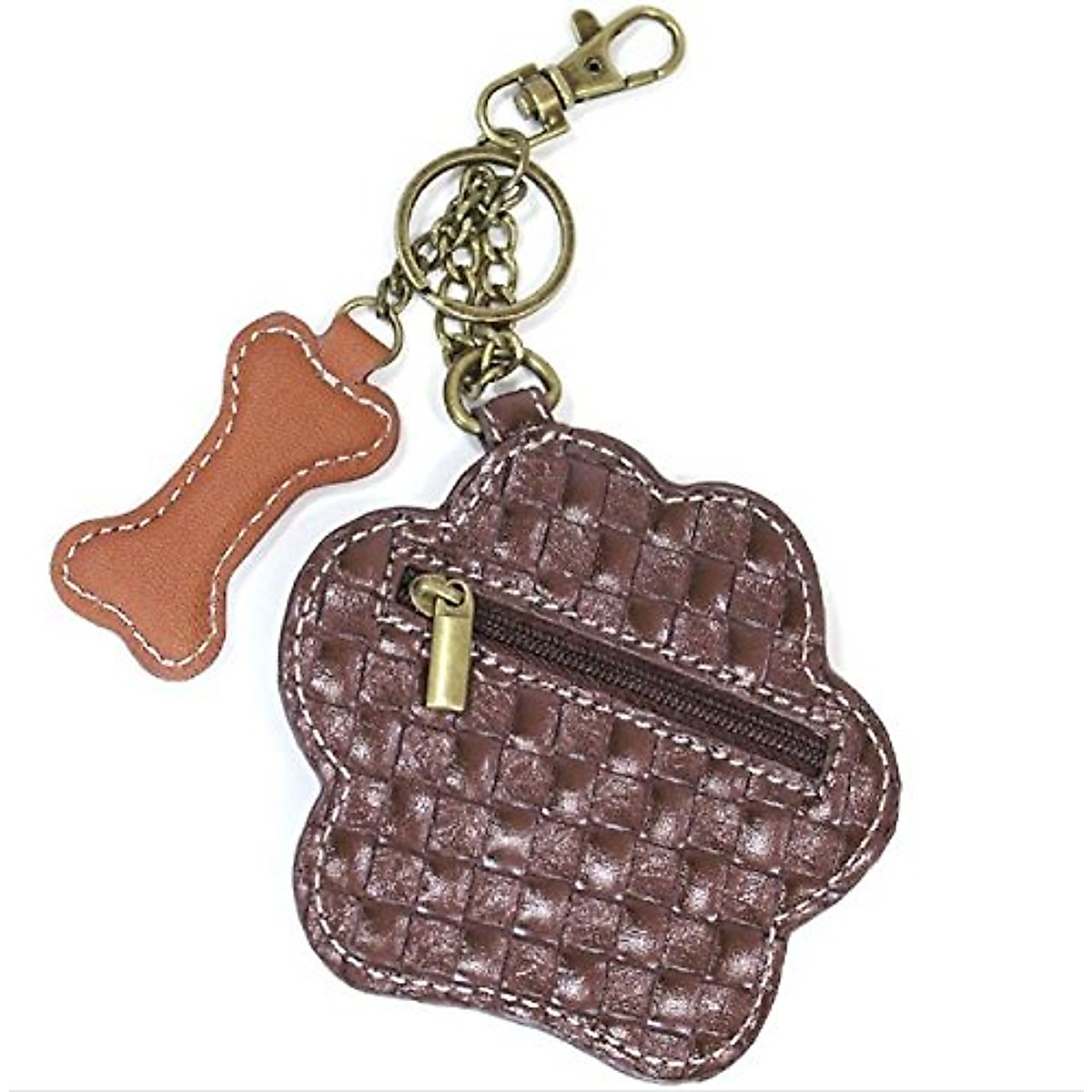 Chala Paw Print Coin Purse Key Fob - Ivory