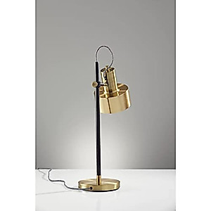 Adesso 3586-01 Clayton Desk Lamp, Matte Black & Antique Brass