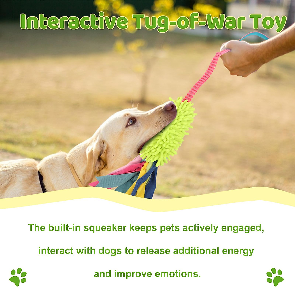 wodoca Dog Tug Toys Dog Toys for Aggressive Chewers Dog Rope Toy with Strong Squeak, Easy to GRAP Large Dog Chew Toy Ideal for Training for Puppy, Middle Dog Play, Dog Grinding Teeth