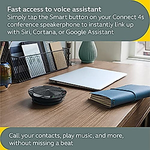 Jabra Connect 4s Portable Speakerphone — Portable Speaker with Bluetooth and USB Connection, Amazing Audio for Music and Crystal-Clear Calls, Perfect for Flexible Working — No Setup Required