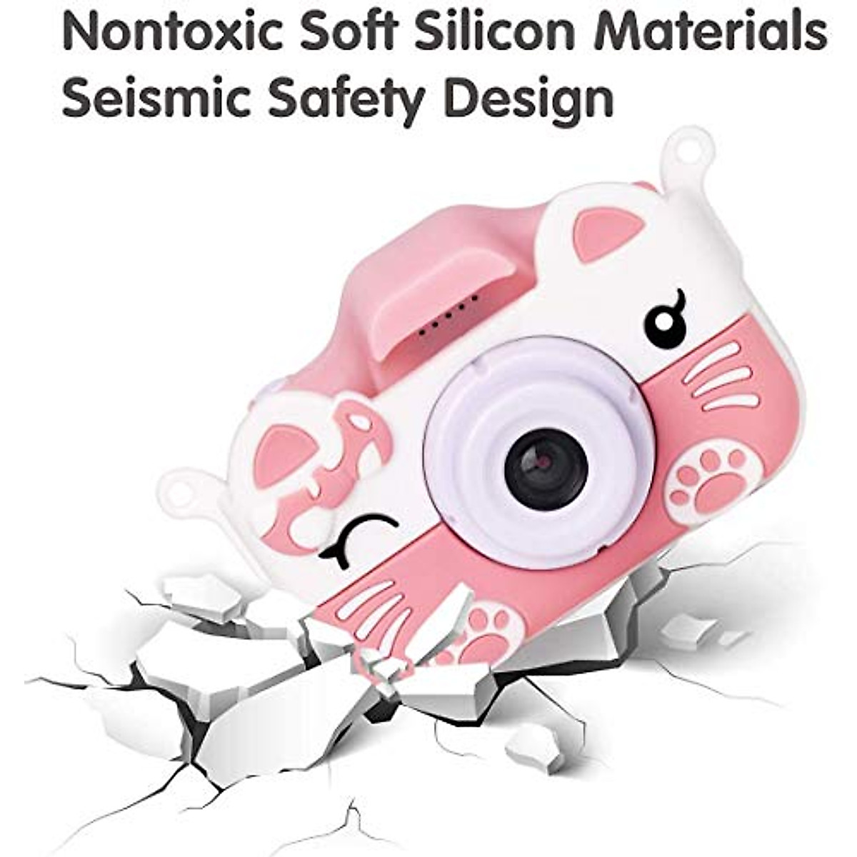 Xinbeiya Kids Digital Camera, Birthday Toy Gifts for Girls Boys Age 2-10, Children Cameras for Toddler with 1080P Video，Portable and Rechargeable Toy Camera for Girls or Boys (Pink)