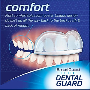 Dental Guard SMARTGUARD ELITE (2 Guards 1 Travel case) Front tooth Custom Anti Teeth Grinding Night Guard for Clenching - Dentist Designed - Bruxing Splint Mouth Protector for Relief of Symptoms