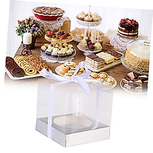 MAGICLULU 10pcs Cupcake Packing Boxes Cupcake Wrappers Mini Cake Box Mini Cakes Cookie Cake Desserts Carrier Container Cake Container White Bakery Boxes Backing Cake Case Chocolate Case Pvc