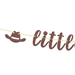 Lingtoolator Little Cowboy Banner - Western Cowboy Banner for Little Boy Birthday, Baby Shower / Gender Reveal / Boy Birthday Party Decorations