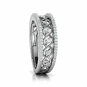 3.5ct Round Cut Diamond Milgrain Vintage Wedding Ring Band 14k White Gold Plated (8)