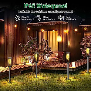 TomCare Solar Lights Outdoor Bright Larger 6 Pack Solar Pathway Lights Up to 16Hrs Waterproof Solar Garden Lights Solar Powered Landscape Lights Decorative Solar Lights for Outside Yard Patio