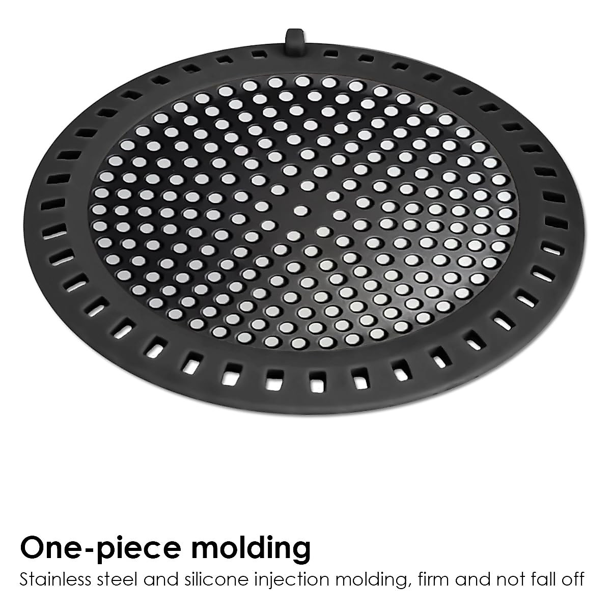 Seatery 2PCS Shower Hair Drain Catcher/Strainer/Cover/Filter/Trap, Bathtub Drain Strainer Hair Catcher, Hair Stopper for Bathroom Sink/Floor Drain, Stainless Steel and Silicone Drain Protector, Black