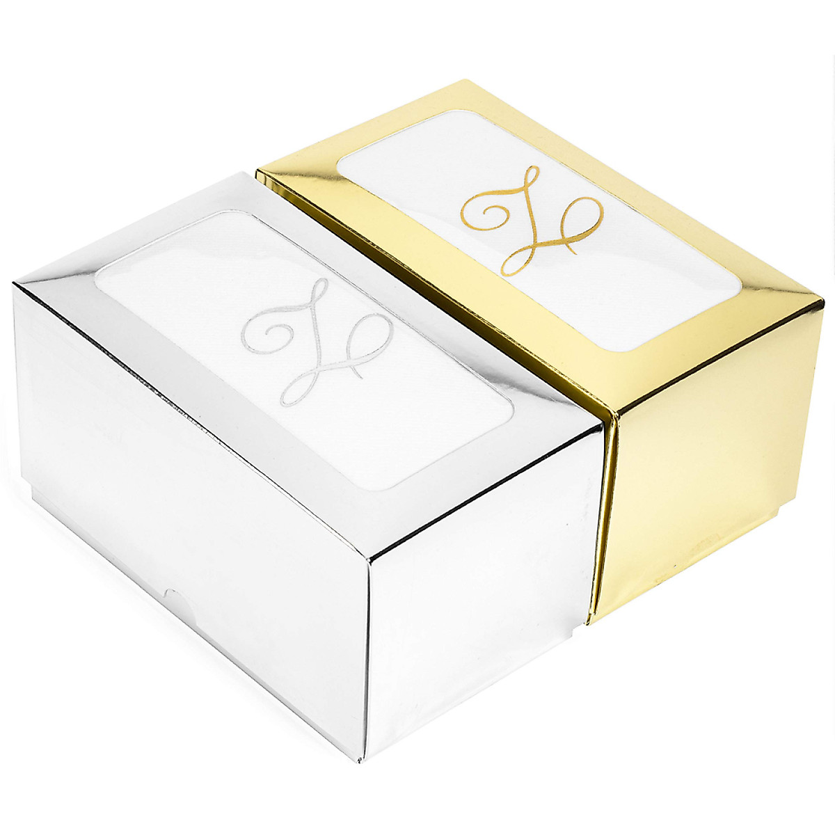 AH AMERICAN HOMESTEAD Disposable Hand Towels for Bathroom 50 Count - Guest Bathroom Essentials -Bathroom Paper Towels - Monogrammed Disposable Napkins - Wedding Napkins in Paper Towel Tray (Silver, H)