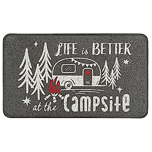 COLORPAPA Camping Rug Happy Camper Door Mat for RV Travel Trailer Outside Inside Camper Decor Welcome Camper Rugs for Front Door, 29.3X17 inch