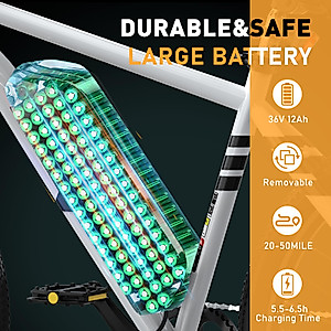 HITWAY Electric Bike for Adults, 26" × 2.125/3.0/4.0 Fat Tire E Bike 12Ah/15Ah Removable Electric Bicycle, 500W/750W Mountain Bike Snow Beach Bicycle with 7 Gears, UL2849 Certified