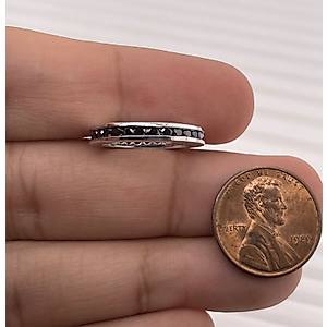 Vogati 0.60-0.80 Cts Black Diamond Eternity Band in 14K White Gold - Valentine's Day Sale