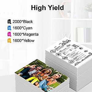 FASTINK 962XL Ink Cartridges Combo Pack Remanufactured HP 962 XL Work for HP 9015e 9015 9010 9018 9018e 9020 9012 9016 9013 9014 9022 9023 Series Printer, 4 Pack