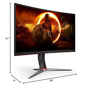 AOC C32G2 31.5-inch 1500R Curved VA Full HD 1ms 165Hz FreeSync Gaming Monitor (Renewed)