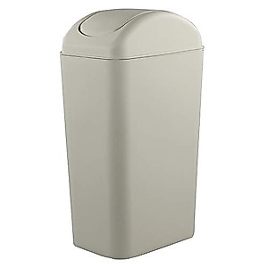 Saedy Small Swing Lid Trash Can, 14 L Slim Garbage Bin