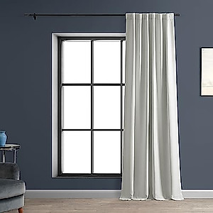 HPD Half Price Drapes Bellino Room Darkening Curtains 108 Inches Long Curtains for Bedroom & Living Room (1 Panel), 50W x 108L, Chalk Off White