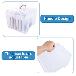 CYEAH Greeting Card Storage & Organizer Box with 6 Adjustable Dividers, Art Supply Storage Organizer for Holiday Birthday Get Well Cards Photos, Crafts, Scrapbooking, Paper, Stickers