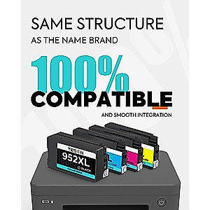 TESEN Remanufactured 952 XL Ink Cartridge Replacement for HP 952XL Ink for HP OfficeJet 7720 7730 7740 8210 8700 8715 8720 8730 Printer 4-Pack Color Set (Not Applicable for firmware Version 2224BR)