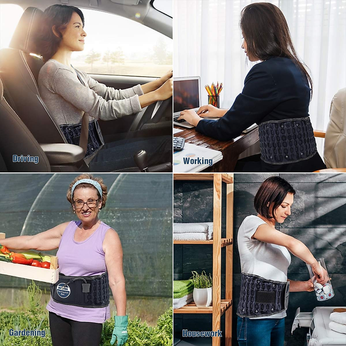 HONGJING Decompression Back Belt for Lower Back Pain Relief- Spine Reset Device Lumbar Support for Lifting, One Size Fits 29-49 Waist