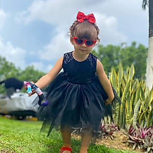 XIPAI Toddler Black Dress Girl Tutu Sequin Birthday Wedding Party Dresses 4T 5T