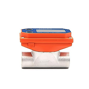 XAXAX Water Flow Meter, Electronic Digital Display Flowmeter, Dry Cell Stainless Steel LCD Flow Meter Thread Flow Sensor, Water for Farm/Garden Irrigation,Gallon, QTS, PTS, L, m³(DN20,Female Thread)