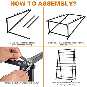 ikare Ribbon Organizer,Ribbon Holder,15 Tier Ribbon Holder Organizer Rack,Double-Sided Gift Wrapping Craft Ribbon Storage Shelf for Craft Room Cake Shop Flower Store