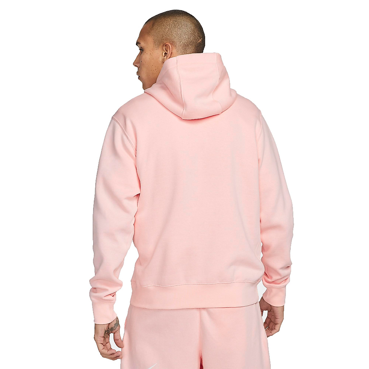Nike Sportswear Club Fleece Men's Graphic Pullover Hoodie Size- Large Light Pink/White