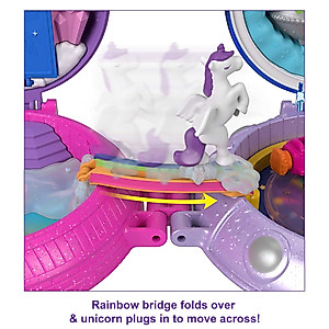Polly Pocket Dolls and Accessories, Compact with 2 Micro Dolls, 15 Toy Pieces and 1 Fashion Piece, Double Play Space​​​