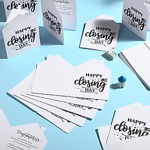 Dunzoom 25 Sets Real Estate Cards New Home Congratulations Cards Thank You New House Cards House Shaped Gift Cards with Envelope Closing Gifts for Home Buyers Real Estate Agent Favors