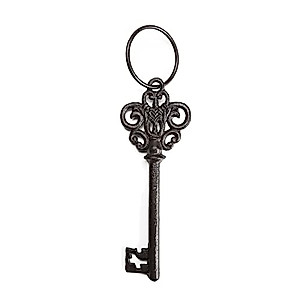 BRASSTAR Cast Iron Keys on Ring European Retro Rustic Key Home Shop Wall Decor Party Photography Prop TQGJPT182