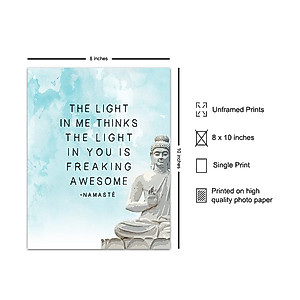 Zen Decor - Buddha Wall Art for Spa or Yoga Studio - Spiritual Meditation Gift for New Age Buddhist, Buddhism Fan - Wall Decoration for Living Room, Bathroom, Bedroom - 8x10 UNFRAMED Poster Print