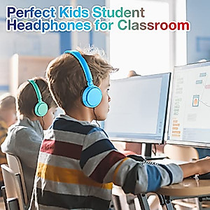 Yunsailing 18 Pack Classroom Headphones Bulk Student Headphones Wired Class Headphones Set for Kids School with Individually Wrapped Adjustable Over Ear Head Earbuds (Multicolor)