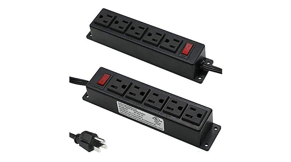 Mountable Power Strip with 5 Outlets & 6.56ft Cord
