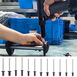 120Pcs Black Pop Rivets Assortment Kit - 6 SAE Sizes Aluminum Blind Rivets, Strong and Durable Assorted Blind Rivets, Blind Rivets Assortment Kit with Labeled Storage Case