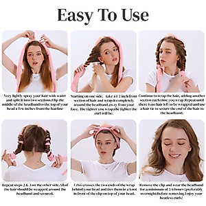 XRACEPHOL Heatless Curler 5 Piece Set - Heatless Curls for Long Hair, Velvet Hair Curler, Headband Overnight Hair Curlers, Includes Airless Spray Bottle, Hair Clips, Black