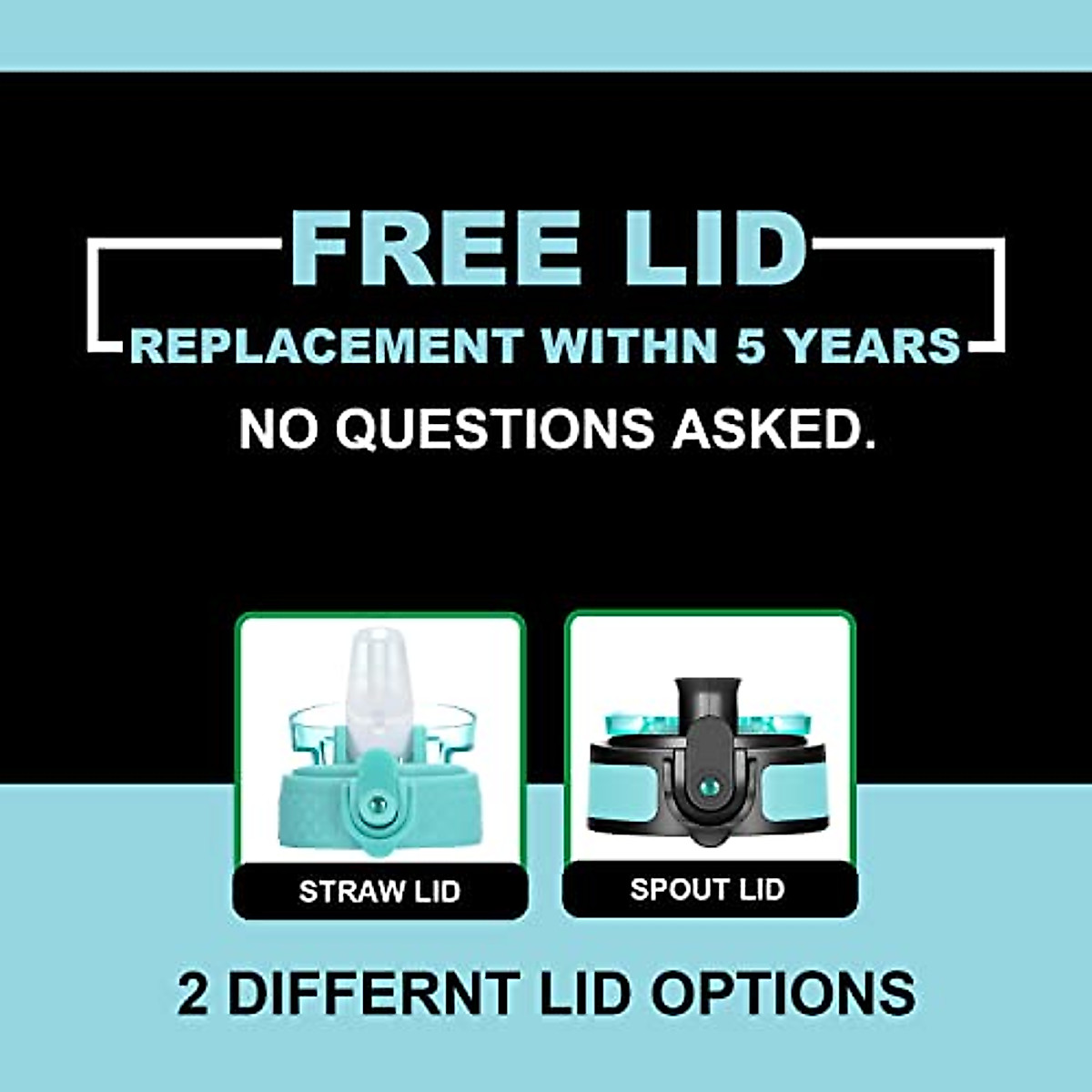 OLDLEY Kids Water Bottle for School, 17 oz (2 lids) BPA-Free Reusable Leak-proof Durable Tritan Plastic Water Bottles with Straw & Chug Lids, Anti-dust Spout Cover (Mint Green)