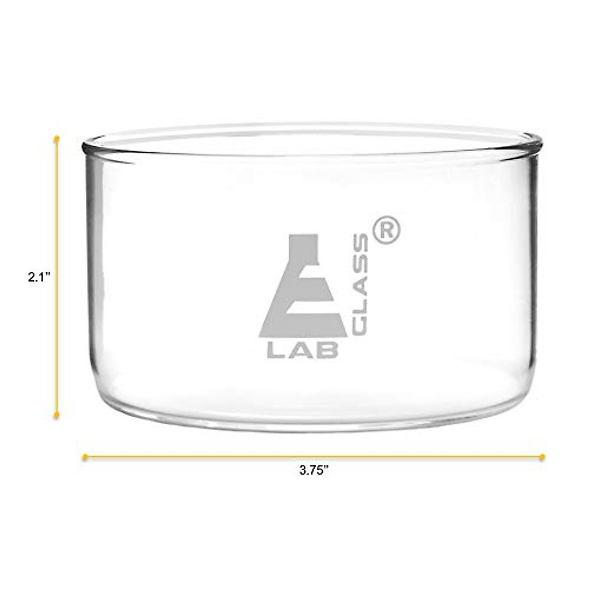 EISCO Crystallizing Dish, 300ml - Flat Bottom, No Spout - Borosilicate 3.3 Glass - Laboratory, Kitchen, Crafts