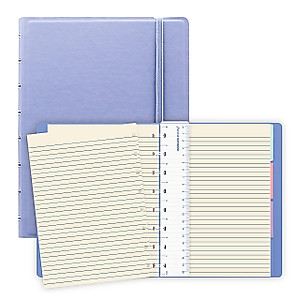 FILOFAX Refillable Pastel Notebook, A5 (8.25" x 5") Vista Blue - 112 Cream moveable pages - Index, pocket and page marker (B115051U)