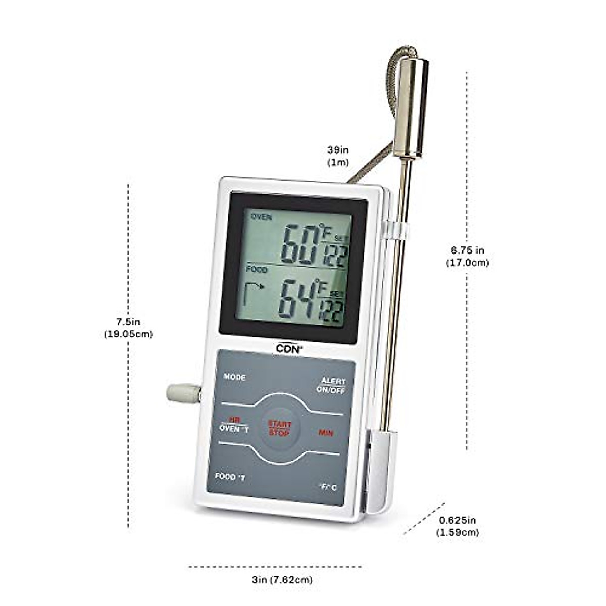 CDN Dual Sensing Programmable Probe Thermometer and Timer