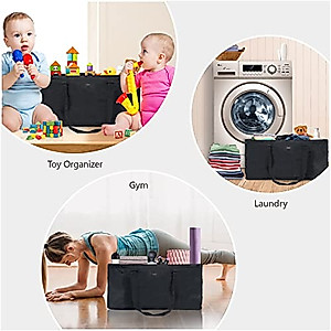 NPBAG Extra Large Utility Tote Bag with Wireframe, Oversized Collapsible Reusable Grocery Shopping Bag, Standable Waterproof Pool Beach Bag, Basket for Storage