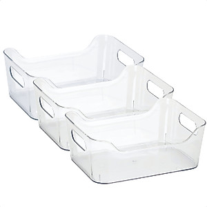 Simplify 3 Pack Small, Super Clear Storage Tote Bin