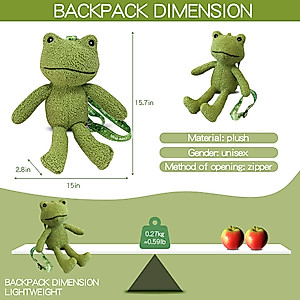 Cevly Cute Frog Plush Toy Crossbody Bag Shoulder Bags Frog Soft Stuffed Plush Toy Backpack Animal Stuffed Toys Frogs Plush Doll Cartoon Satchel Handbags Birthday Gifts (Green)