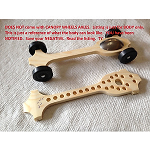 Ultralite Car Body Wide Wheel Base Only for Pine Derby Wood Car - Canopy #4 by Derby Dust®