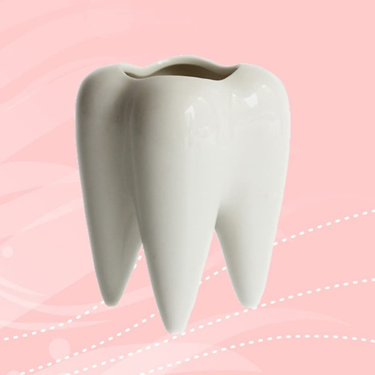 Ceramic Flower Vase Plant Pot Succulent Pots Virgin Mary Statue Ceramic Toothbrush Holder Black Handlebars Dental for Dental Assistants Mini Pots Cute White Desktop