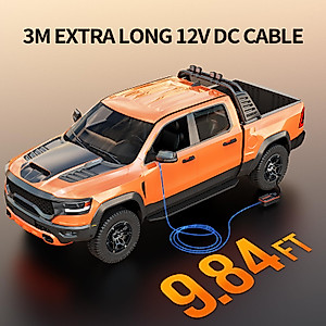 HIWORK 12V Air Compressor, Tire Inflator Portable Air Pump 150 PSI 12V DC Electric Inflator for Car Tires Bikes Balls Balloons and Other Inflatables with Digital Gauge and SOS Light