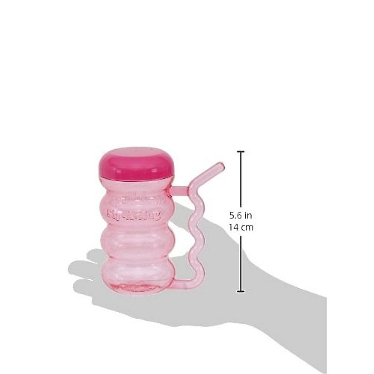 Arrow Sip-A-Mug Translucent Plastic Bottle with Built in Straw Handle, 14oz- Neon Pink, Neon Blue and Neon Green (3 Pack)