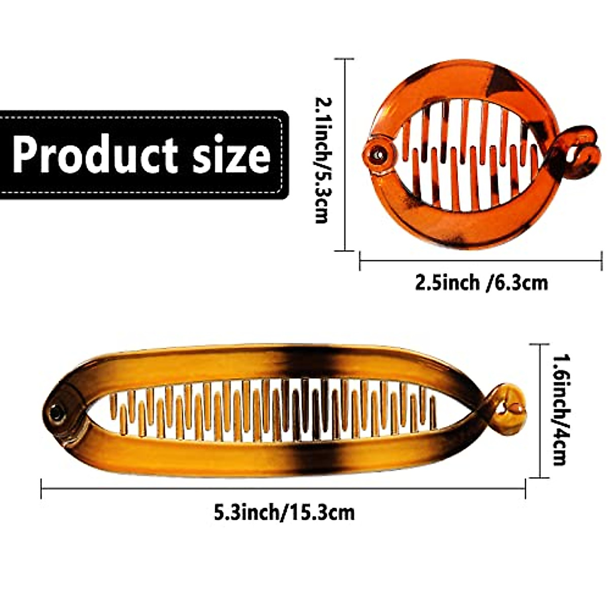 9 Pieces French Banana Clip Comb Fishtail Hair Clips and Flexible Ponytail Holders - Interlocking Hair Styling Accessories for Women